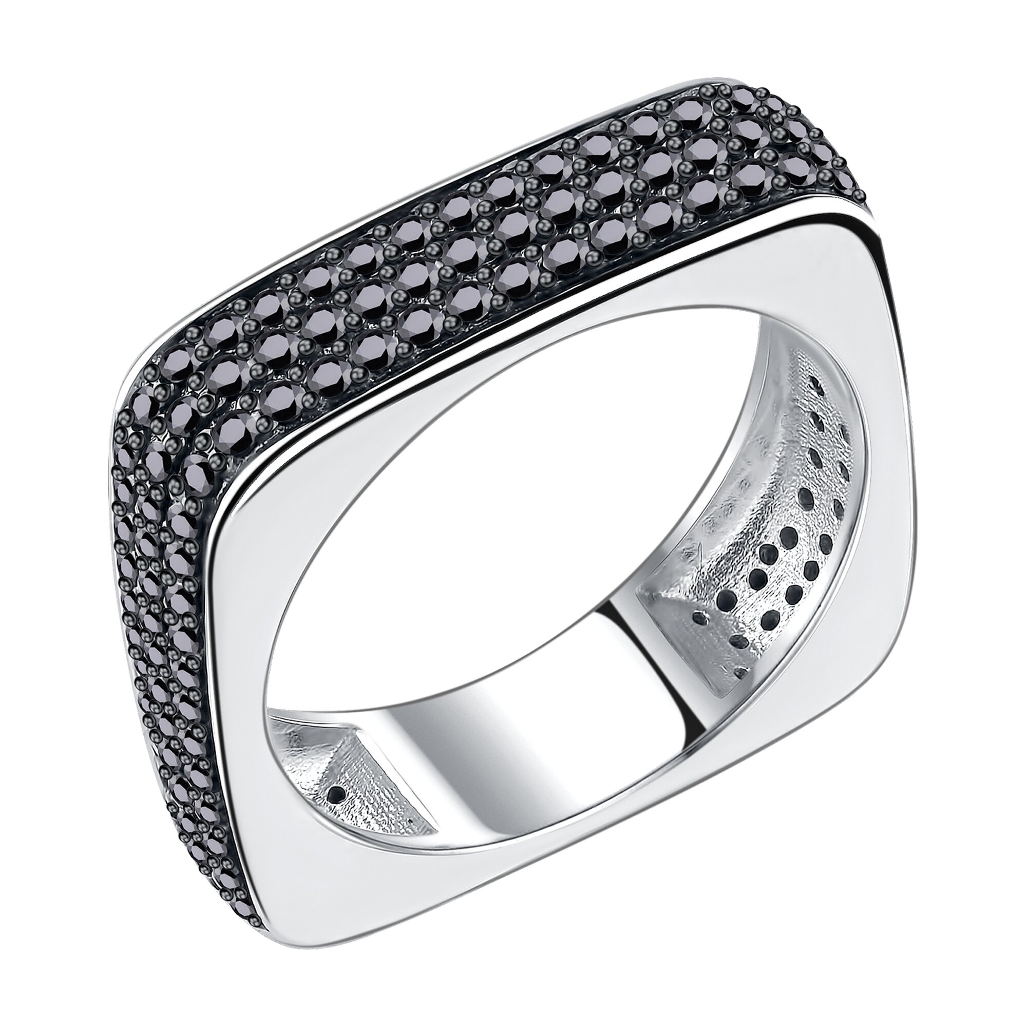 Кольцо Diamant online, серебро, 925 проба, родирование, фианит