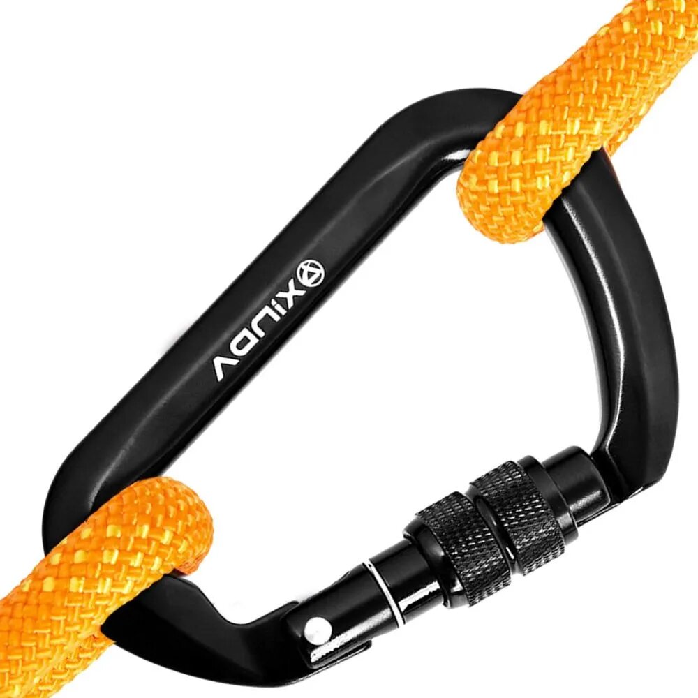 Milochic Карабин с самосбросом для альпинизма, длина 110 мм, алюминий, черный, 1 шт