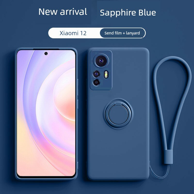 Силиконовый чехол для Xiaomi 12 Pro, жидкий, защитный, цвет камень синий, чехол для смартфона