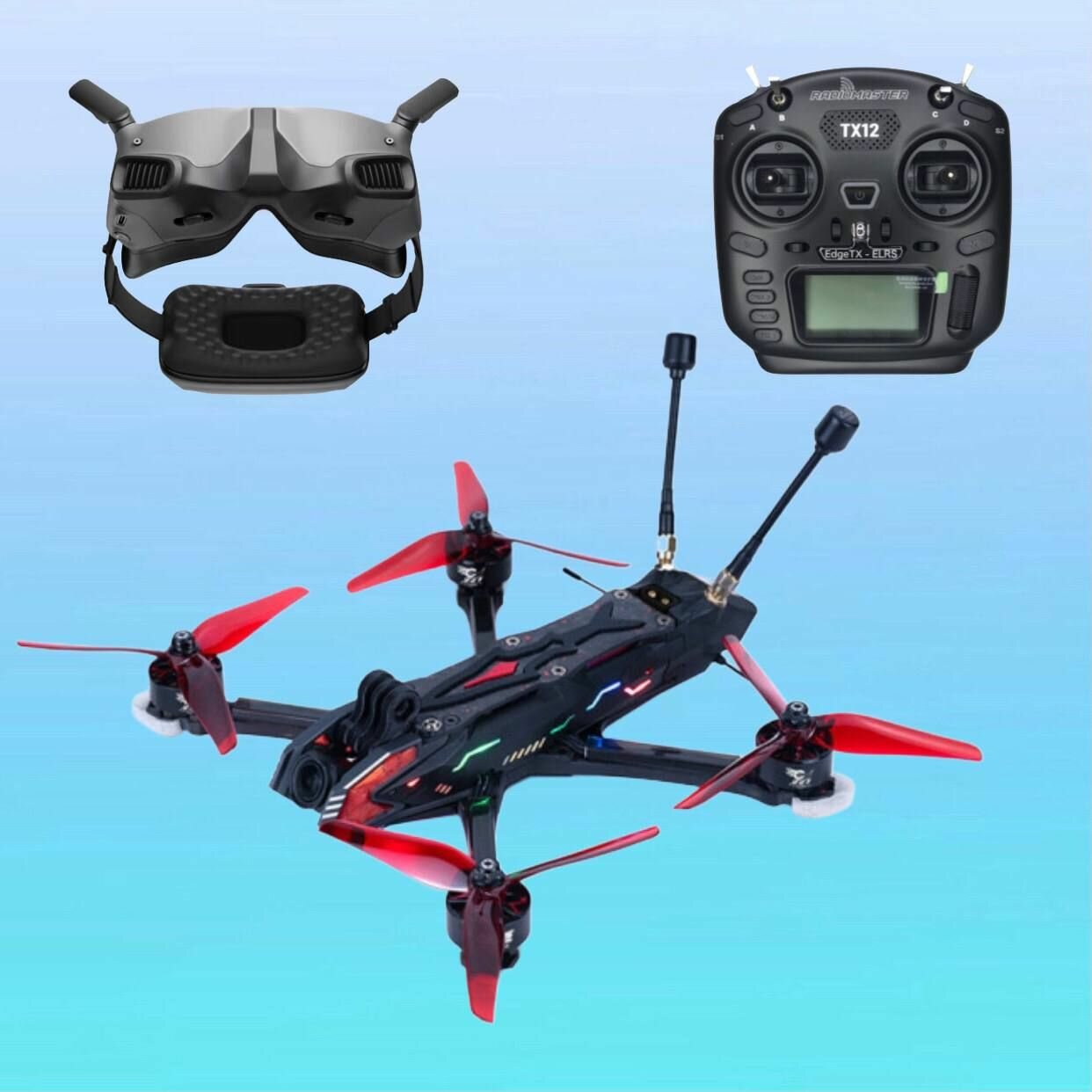 Дрон Axisflying MANTA 5 PRO ELRS 2.4G + DJI Goggles Integra + RADIOMASTER TX12MKII