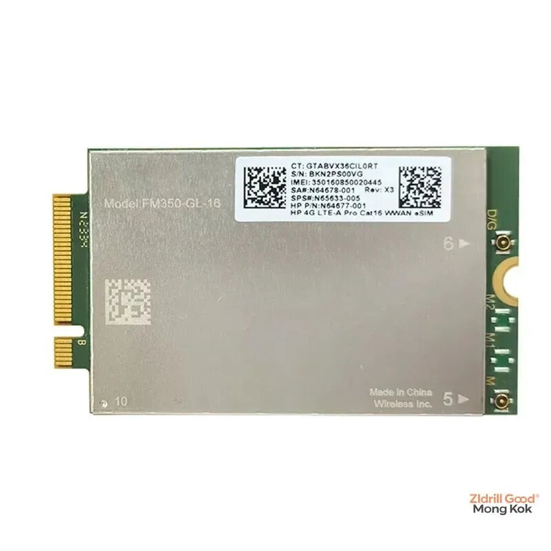 Сетевой адаптер FM350-GL-16 HP 4G LTE-A Pro Cat16 WWWAN eSIM Wireless Inc. Grey