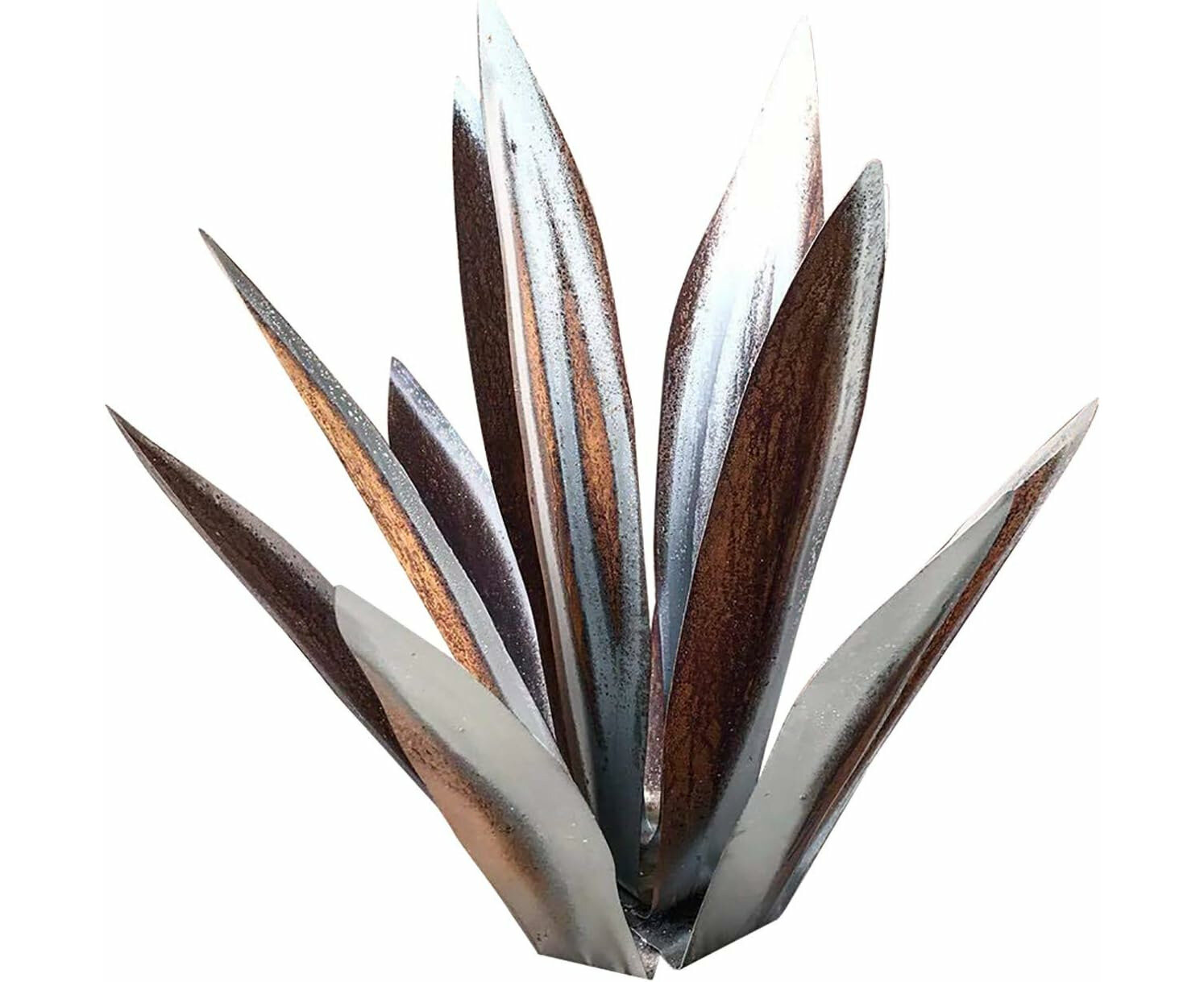 Металлическая Скульптура для Сада "Агава" Зеленого Цвета, 55 см, Декоративная Орнаментация для Сада, Антикварная Статуя из Метала, Набор из 9 Листов Металла с Инкъекцией, Отвертка, Винты с Гайками и Инструкция