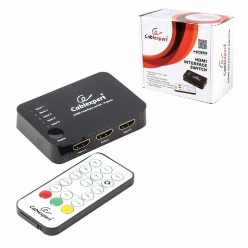 Переключатель 5/1 HDMI Cablexpert электронный HD19Fx5/19F, пульт ДУ