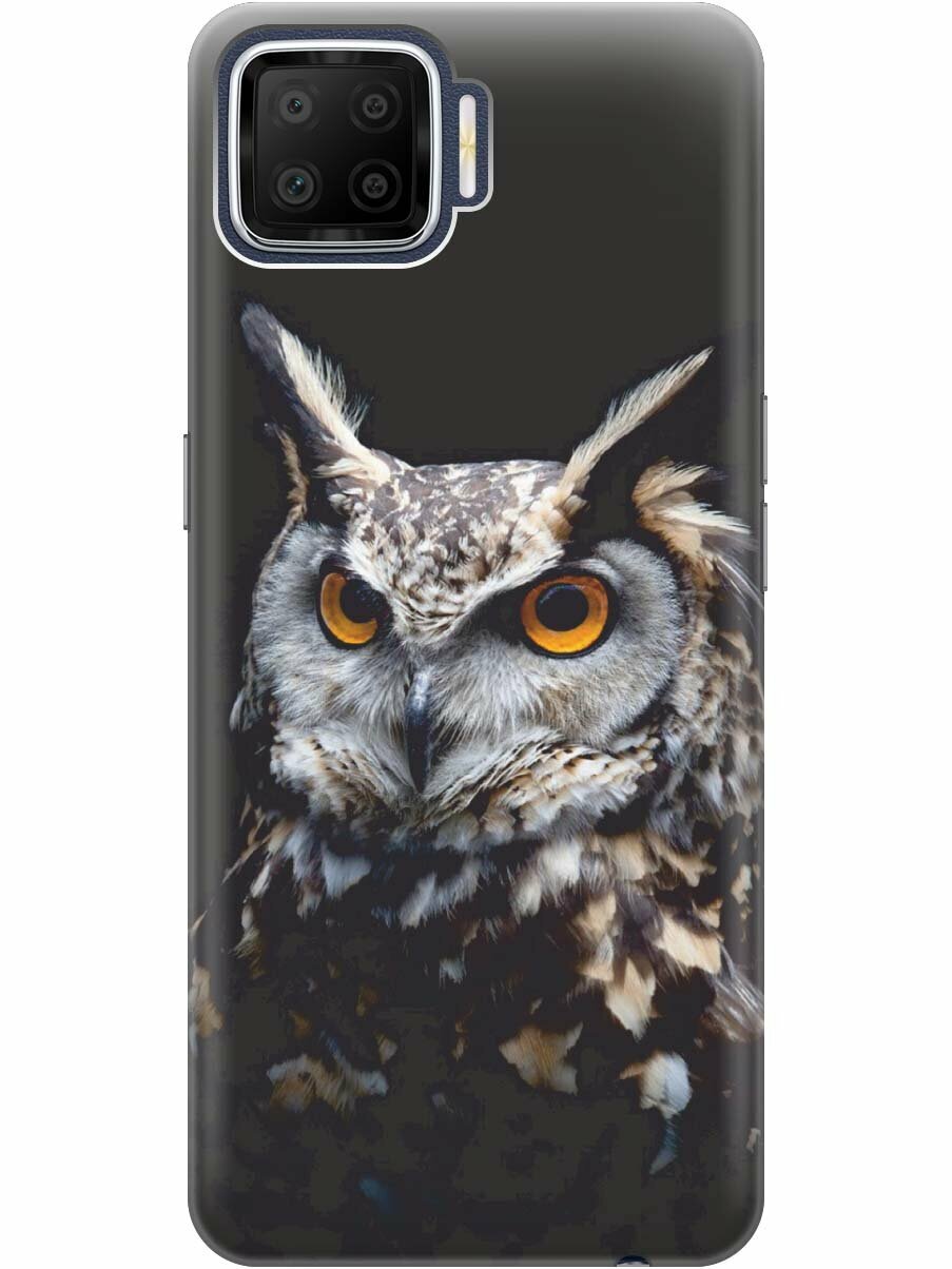Чехол - накладка ArtColor для OPPO A73 с принтом "Сова на темном фоне"