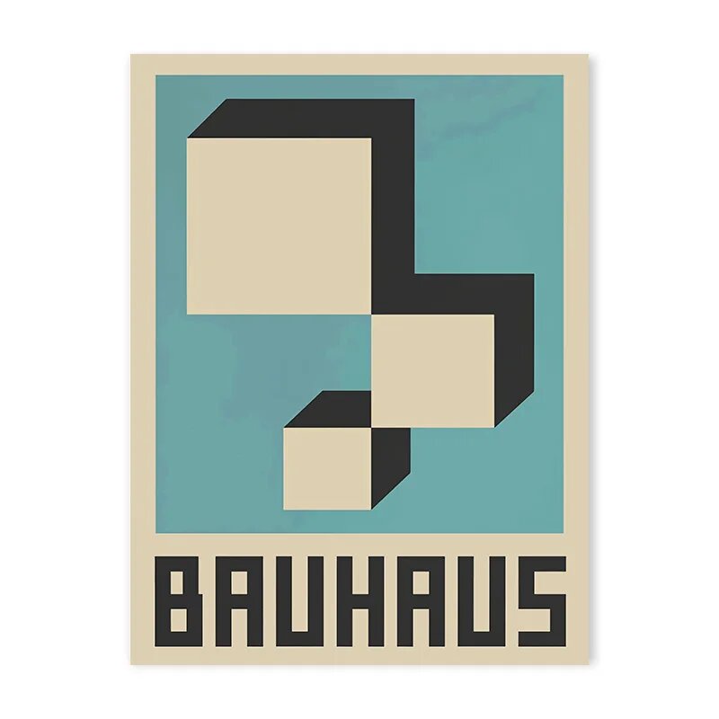3 шт. постеров Bauhaus, синий, 50x70 см, без рамки