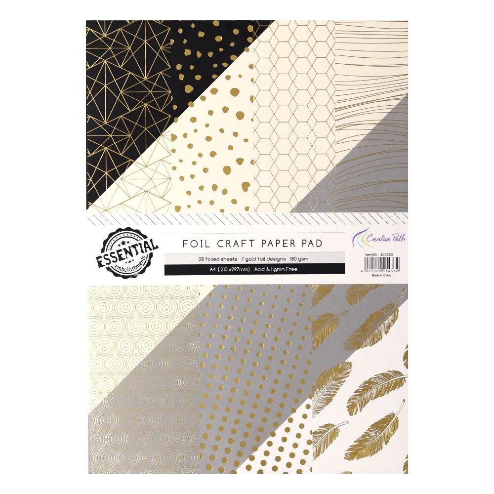 Бумага для скрапбукинга The Creative Path с фольгой, 28 листов