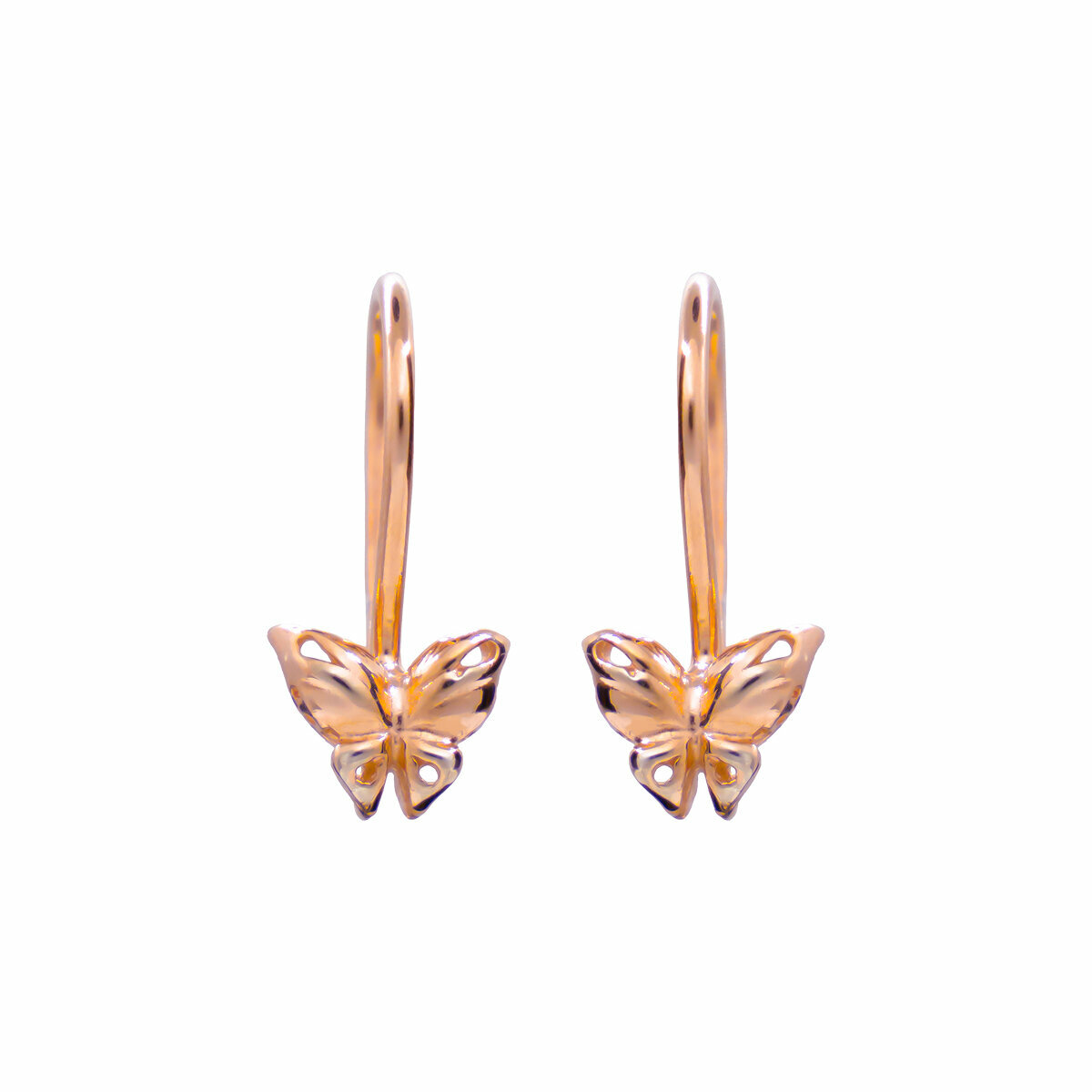 Серьги красное золото, 585 проба