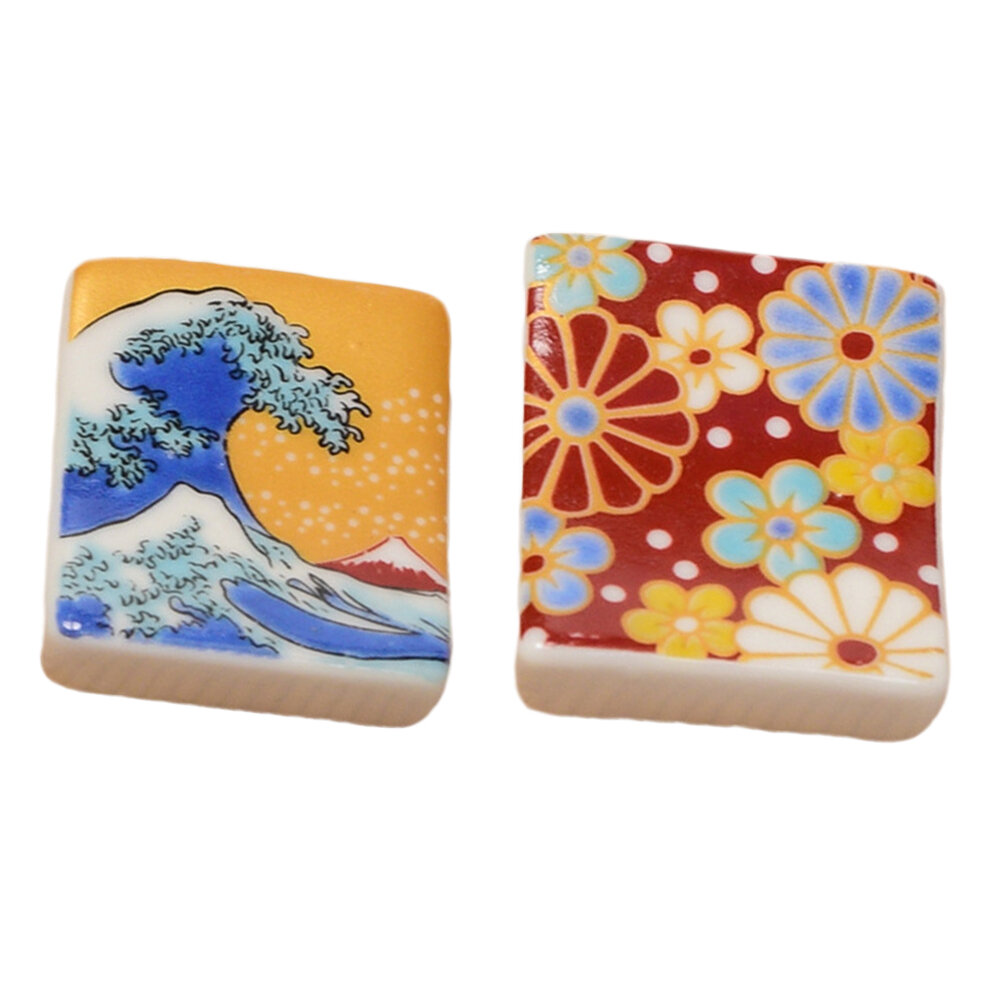 Керамические подставки для палочек в японском стиле для японских ресторанов, суши-баров и повседневного использования (по одной подставке типов C и E) 2 шт.