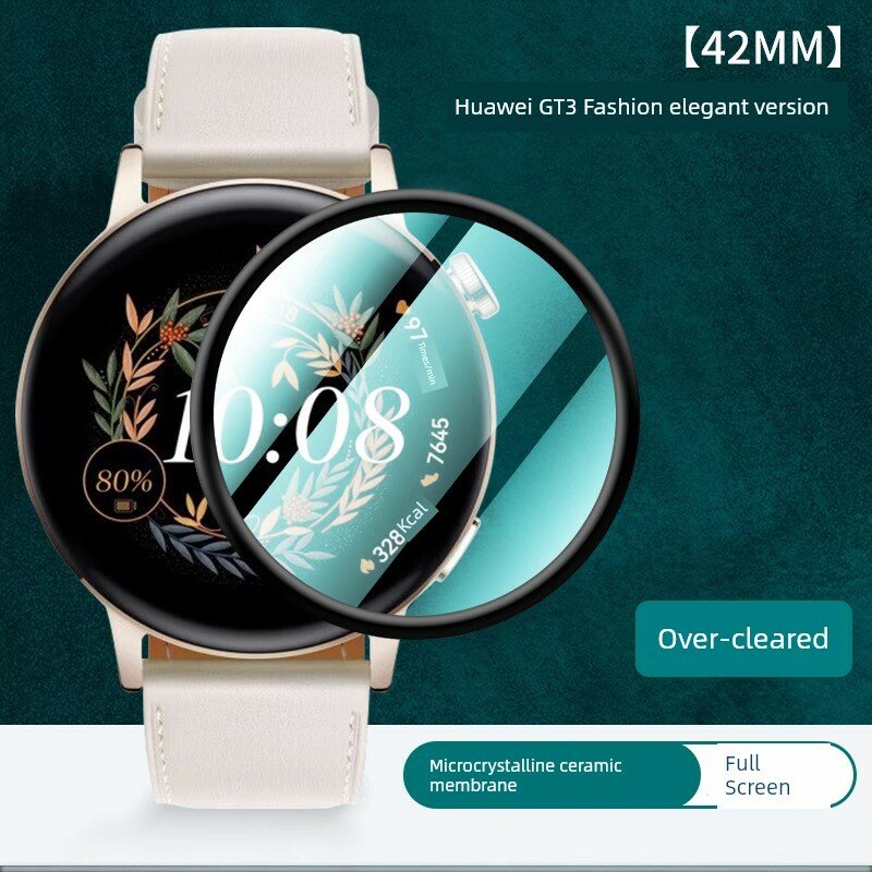 Huawei GT3 42mm 2-упаковка Ультра-прозрачный Керамический Стеклянный Экран Защита для Умных Часов с Инструментом