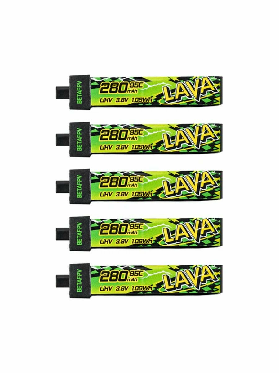 Аккумуляторы LiHV BetaFPV LAVA II (1S, 280mAh, 95C, BT2.0), 5шт.