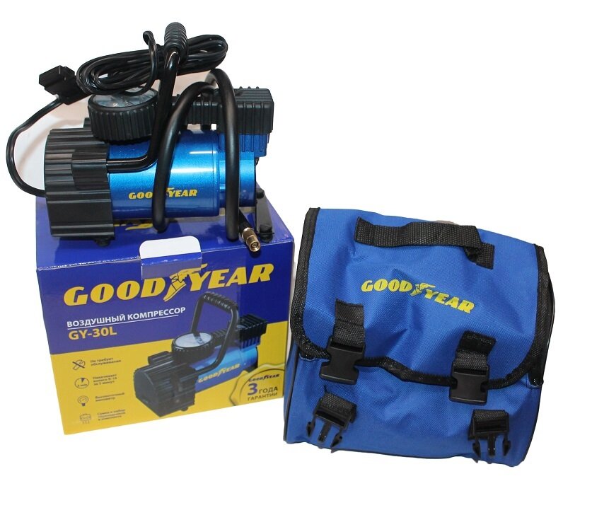 Компрессор Goodyear 30л/мин. 6 атм. со съемной ручкой, сумка