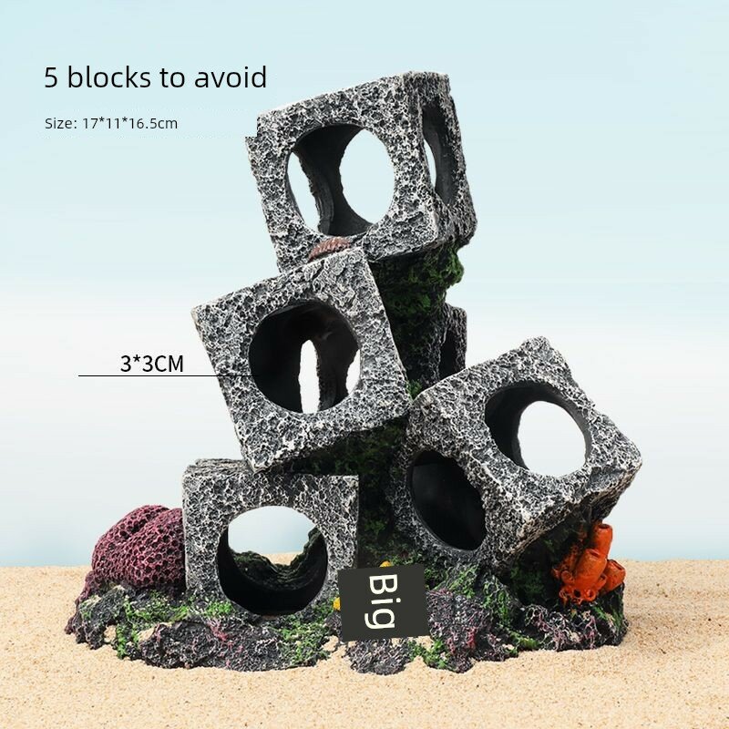 Декор для аквариума: полая пещера-укрытие, домик для креветок, место для отдыха, имитация водной прелести, ландшафтный