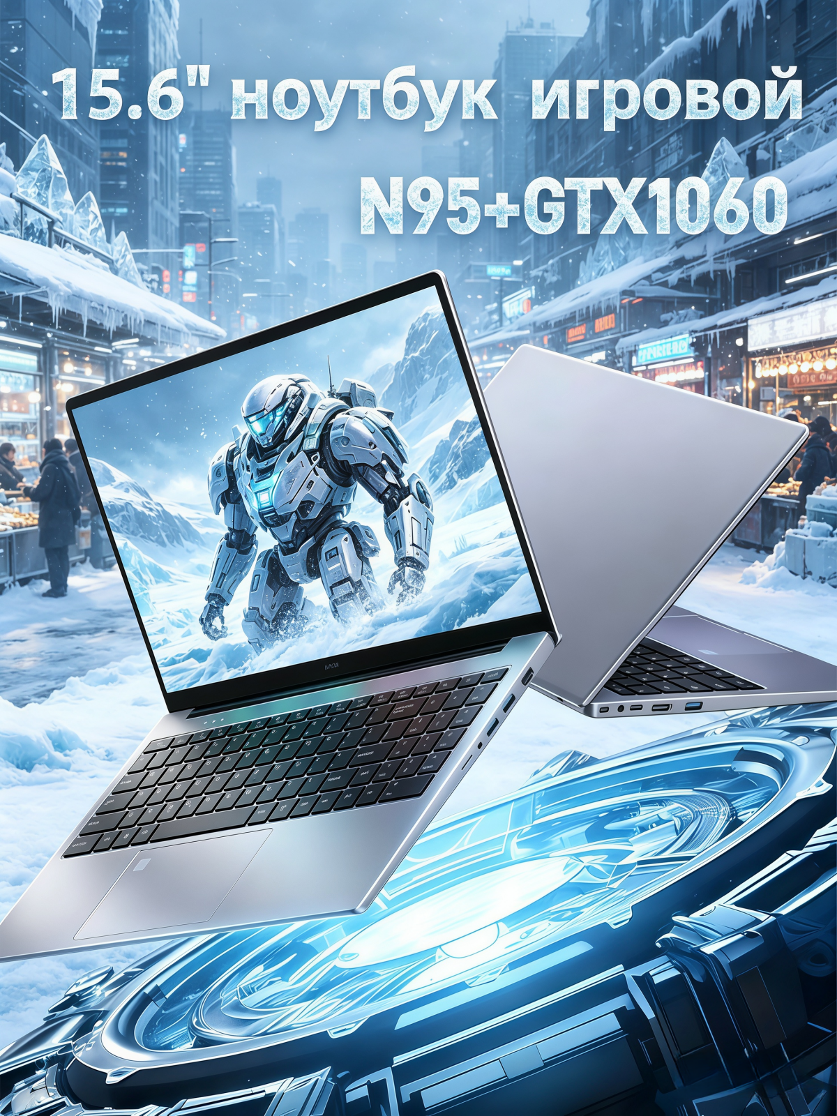 Премиальный игровой ноутбук для работы и учебы ноутбуки noutbuk 15,6" IPS, intel N95 видеокарта GTX1060, Windows11
