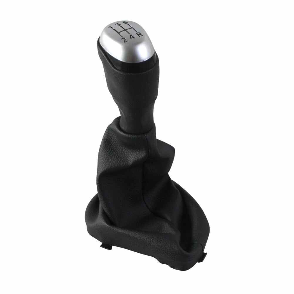 Рукоятка переключения передач Renault Logan II 2013-2022, кожа+пластик, чёрная, OEM 969356242R, точная посадка