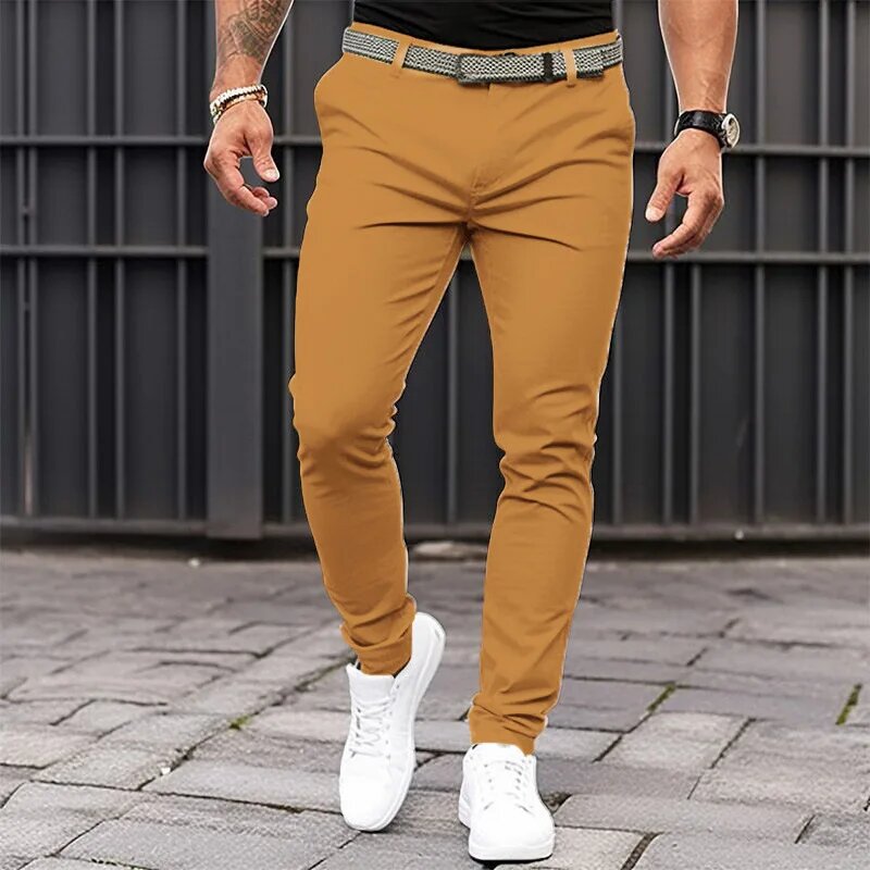 Мужские полиэстеровые брюки slim fit