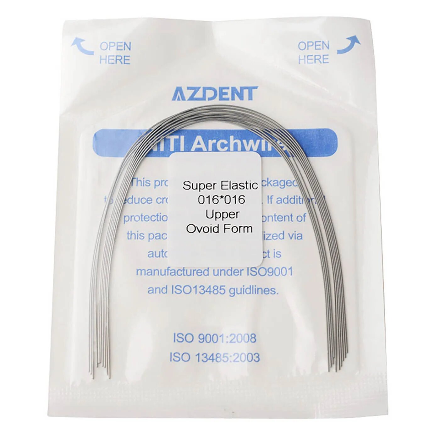 AZDENT Дуговая проволока NITI 0.16*0.16 Upper
