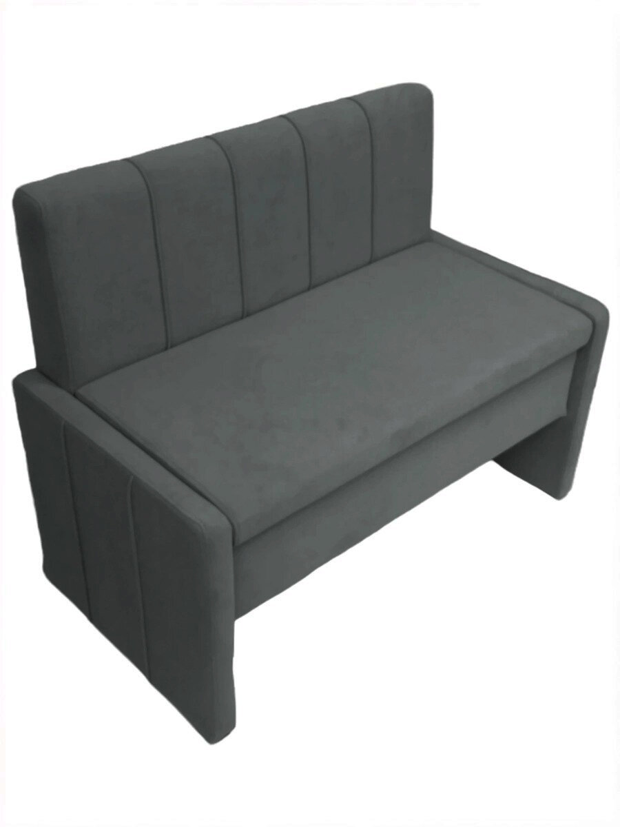 Маленький кухонный диван StylChairs Стиль, ширина 100 см, велюр тёмно-серый (антрацит)