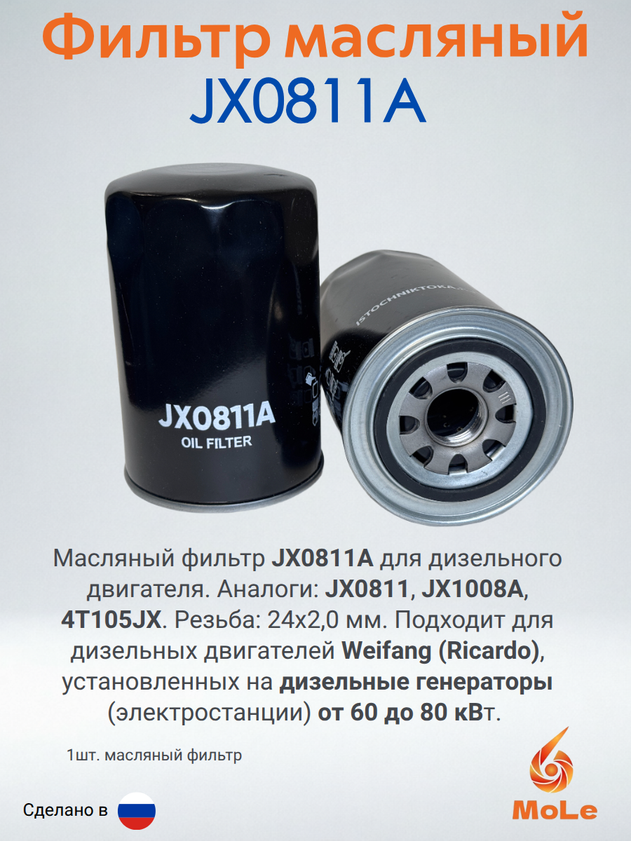 Фильтр масляный JX0811A (JX0811)