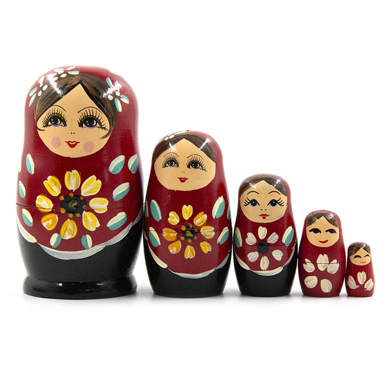 Русские Матрешки 5 Слоев Ручная Роспись Подсолнухи