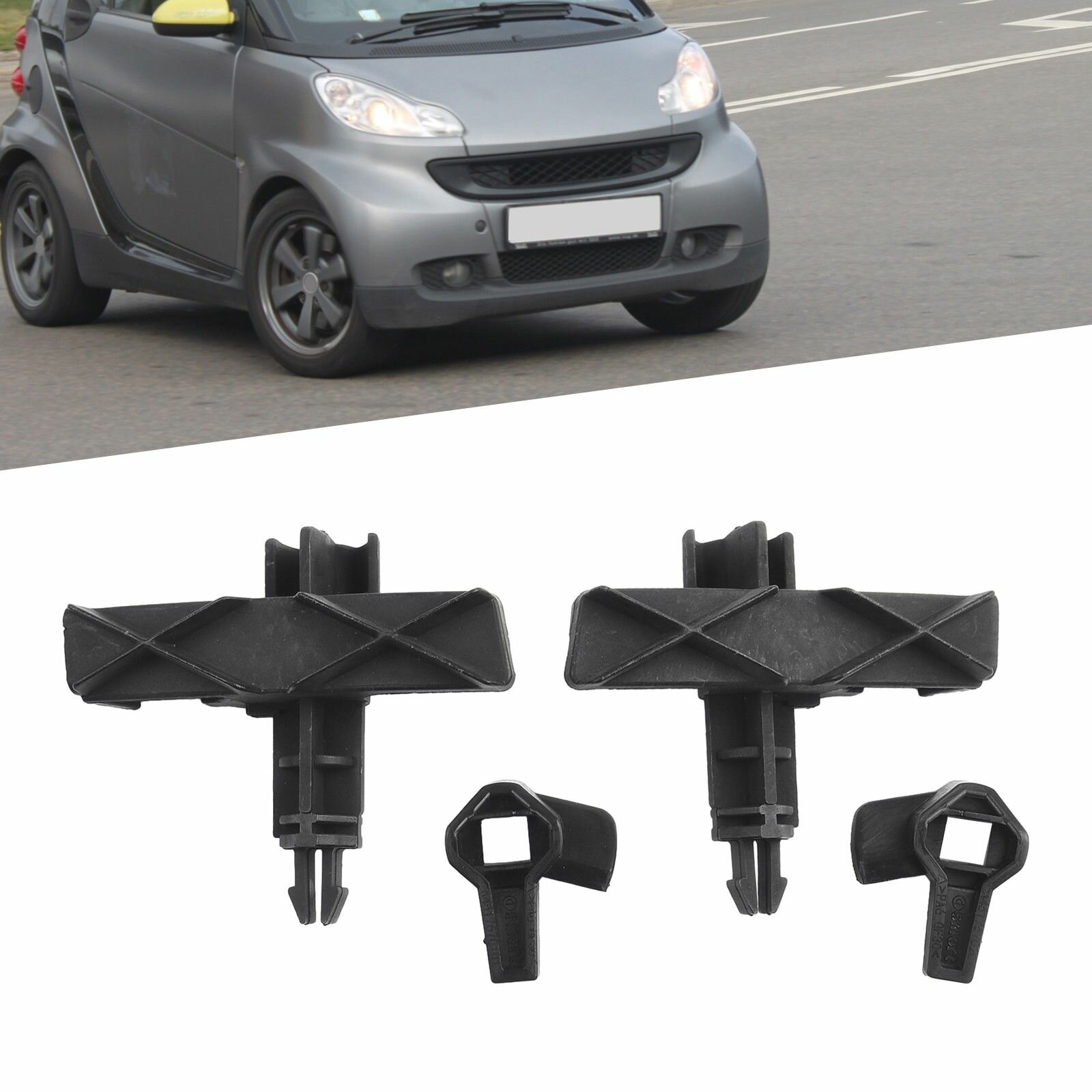Механизм блокировки капота Smart Fortwo 2008-2012 комплект 4 шт, левый правый верхний нижний, прямой заменительь