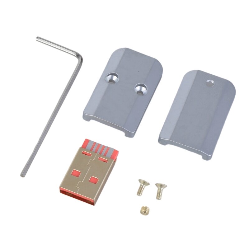 Металлический корпус USB-разъема DIY-серебристый