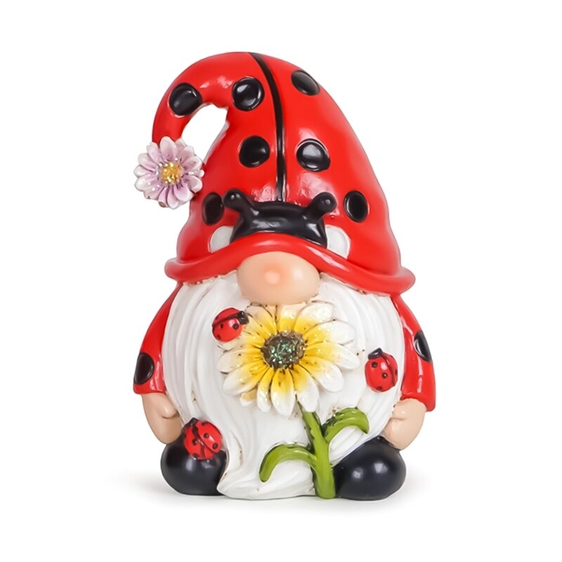 Spring Ladybugs Gnome Scandinavians Tomtes Nisse Swedish Dwarfs for Garden Shelf