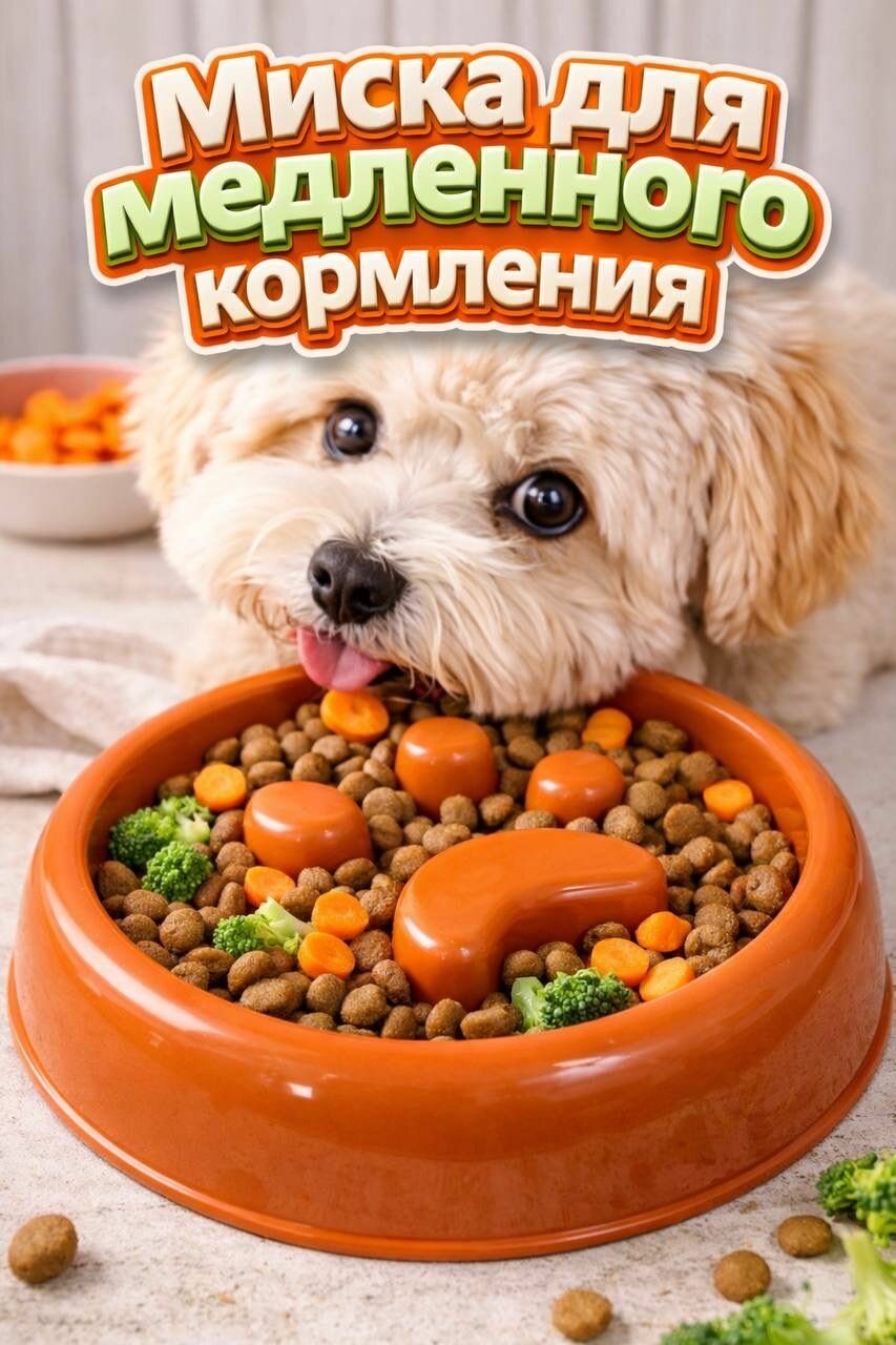 Миска медленного кормления для собак и кошек