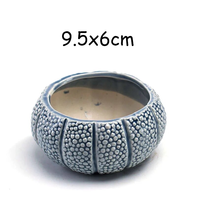 Синий керамический горшок для цветов 9.5x6см, Цвет: 8