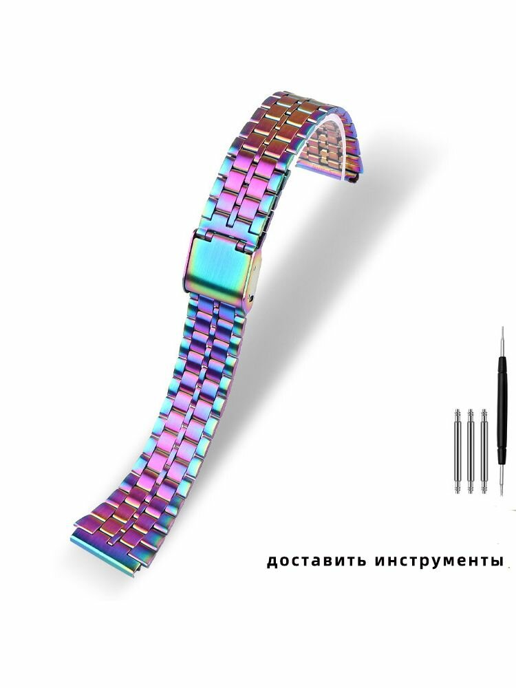 Ремешок из нержавеющей стали для часов Casio, 18 мм, для моделей A158WA, A159W, A168WA, A169, B650, AQ-230, A500W, F-91W, унисекс