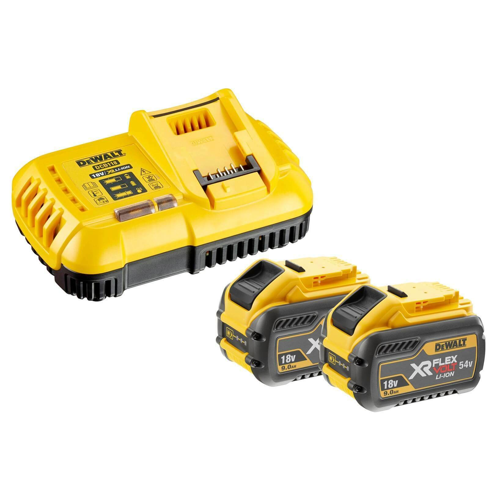 Набор DeWalt 54 В зарядное устройство DCB118 + 2 батареи DCB547 DCB118X2-QW