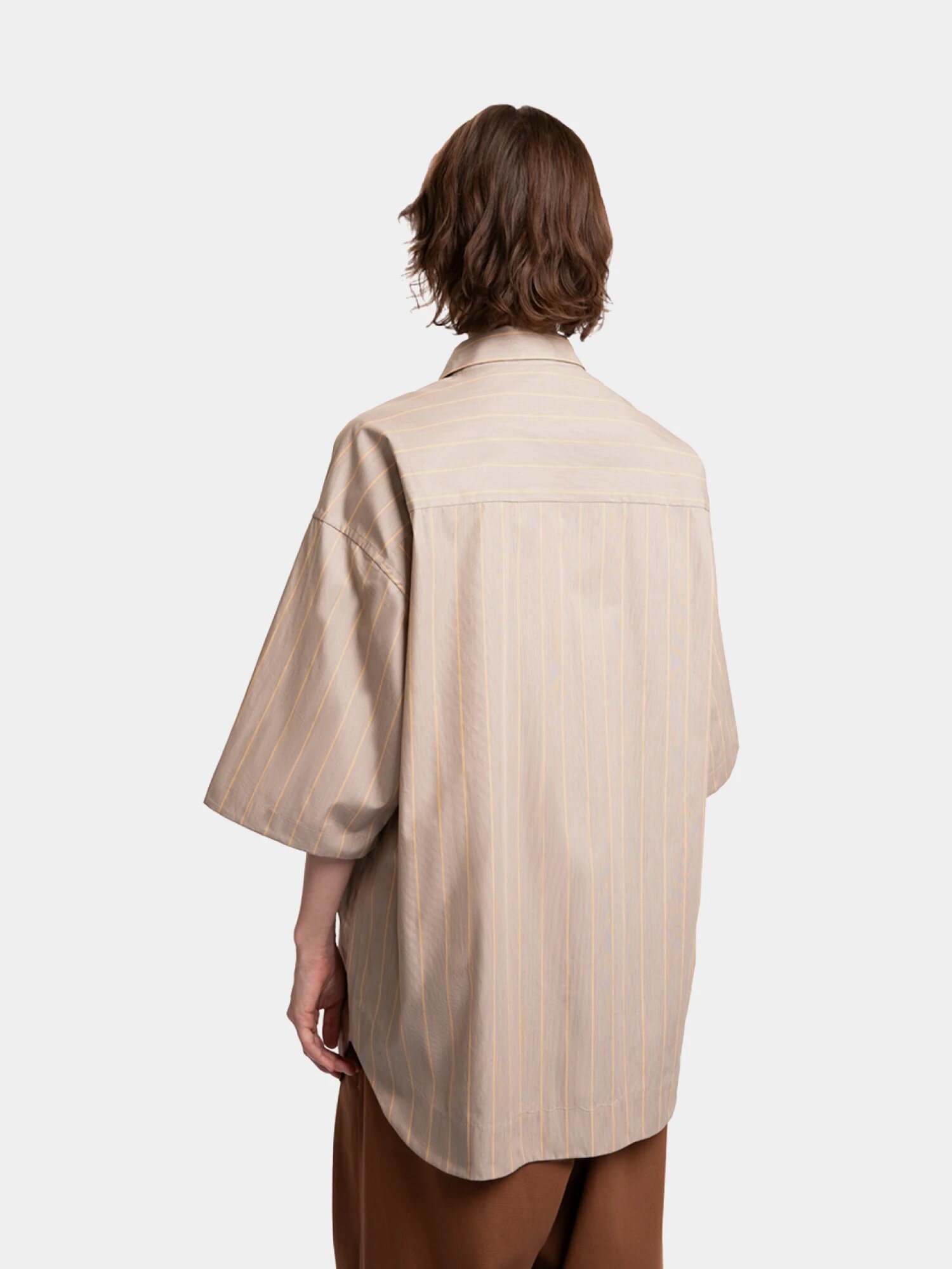 Рубашка Red September Raw Edge Oversize Shortsleeve Shirt, размер XS/S, brown — фото 1