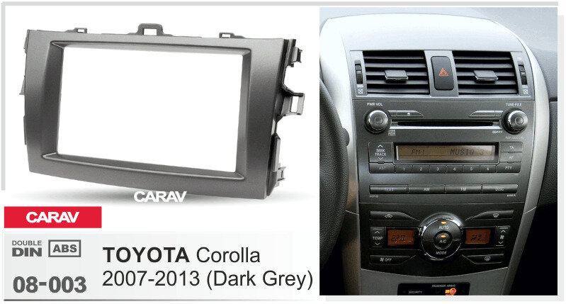 Переходная рамка 2-DIN для TOYOTA Corolla 2007-13 CARAV 08-003