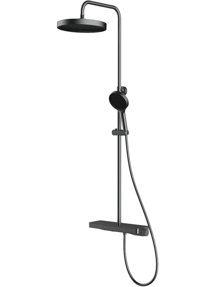 Душевая стойка Vincea Inspire VSFS-3I12TGM с термостатом, вороненая сталь