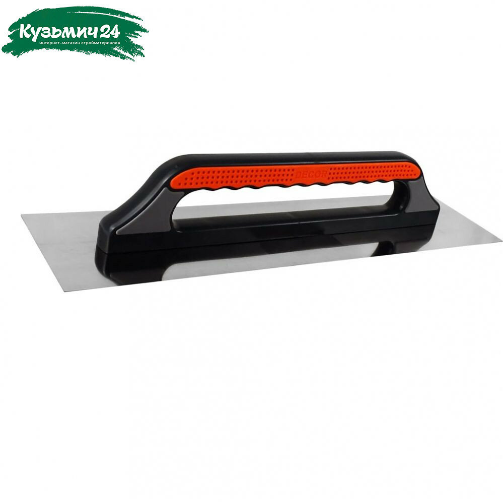 Гладилка Decor 690-001, размер 480х130 мм, прямая, ручка 3К, нержавеющая сталь 0.7 мм, для клея