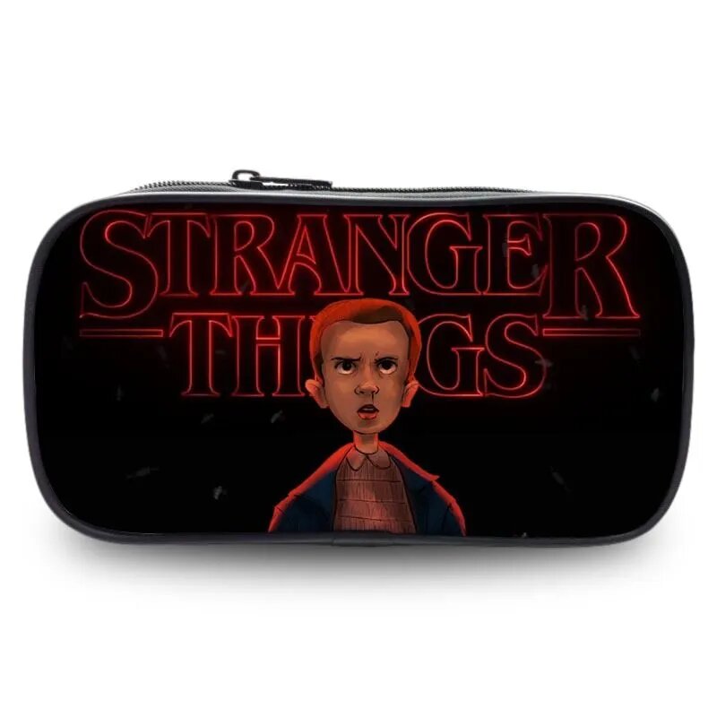 Пенал школьный <Очень странные дела> (Stranger Things) с принтом, жесткий, на молнии, для канцелярии, тематический, для детей и подростков