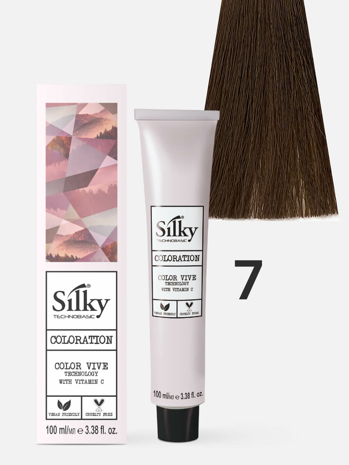 Крем - краска для волос профессиональная Silky Color Vive/Ultralift 7 Русый, 100 мл