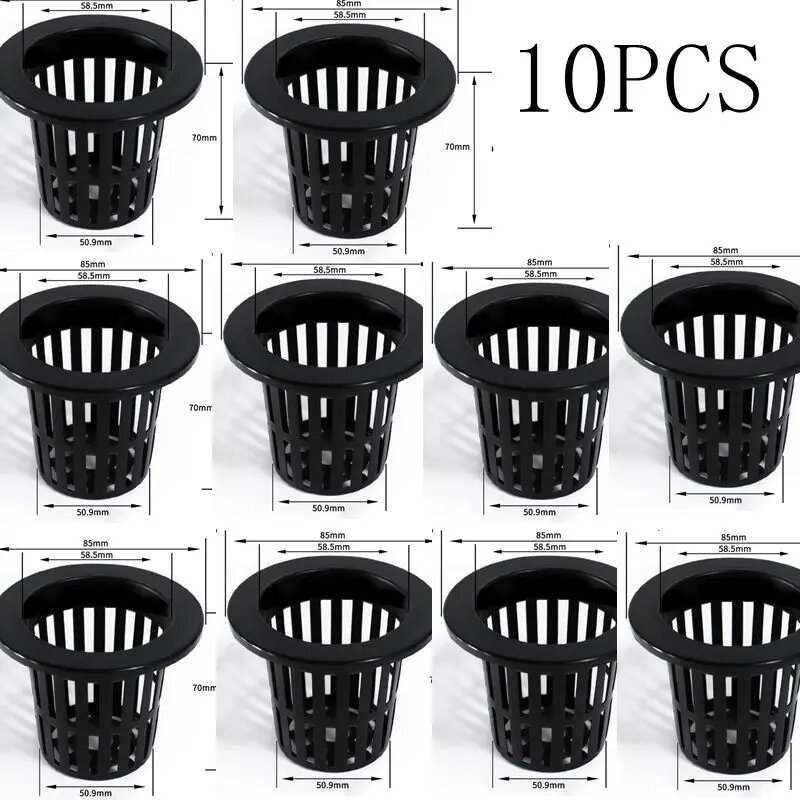 Гидропонные сетчатые корзины для рассады Black-60 10PCS