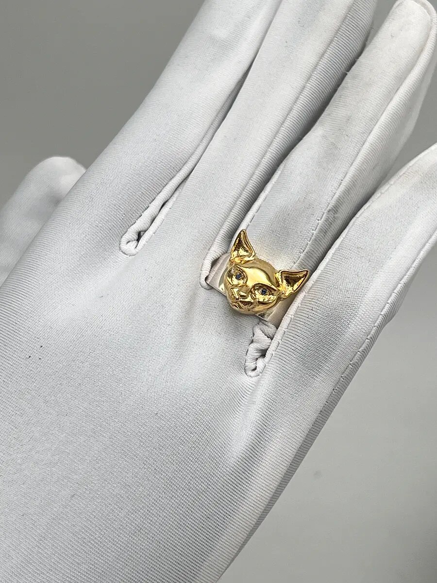 Кольцо, серебро, 925 проба, родирование, золочение, сапфир