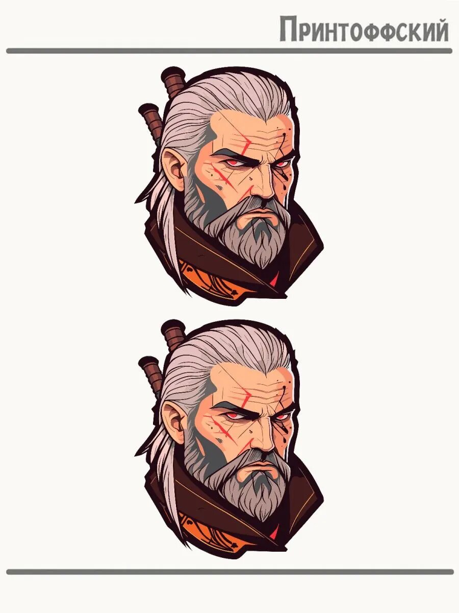 2-е (Две) Термонаклейки Ведьмак The Witcher