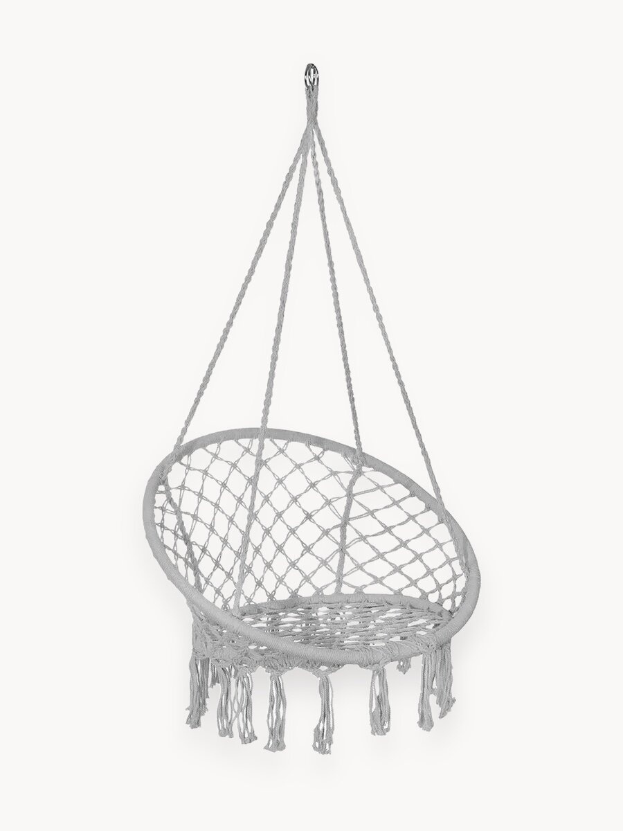 Подвесное кресло-качели плетеное 120х80Х60см, DC01, серое