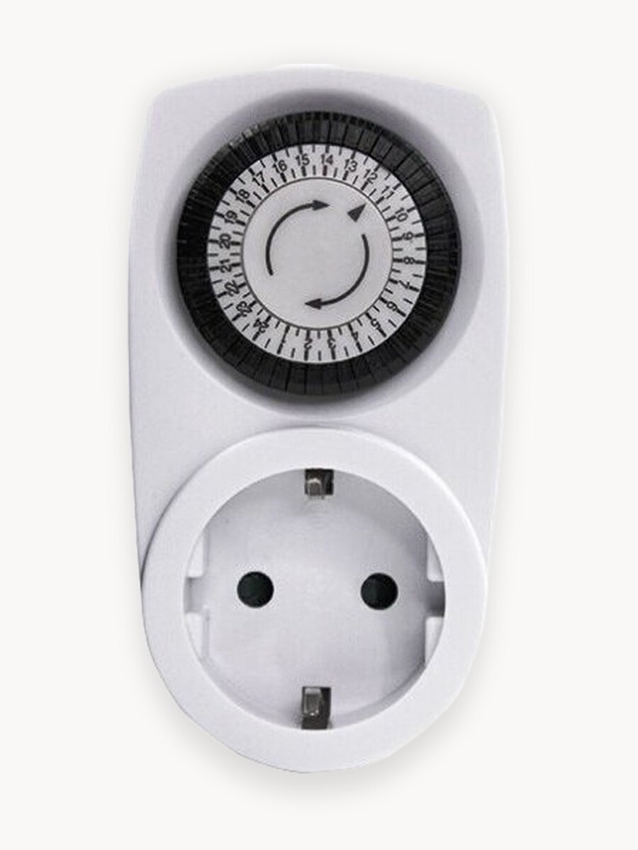 Розетка таймер 24ч/30мин суточный Rexant 11-6001 механический 220в 16А до 3.6кВт - белая