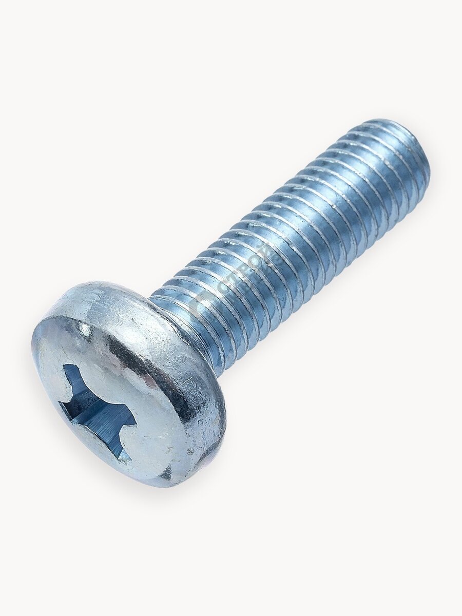Винты Стройметиз с полукруглой головой М6х16, DIN 7985, класс прочности 4.8, покрытие - цинк, 12 шт.