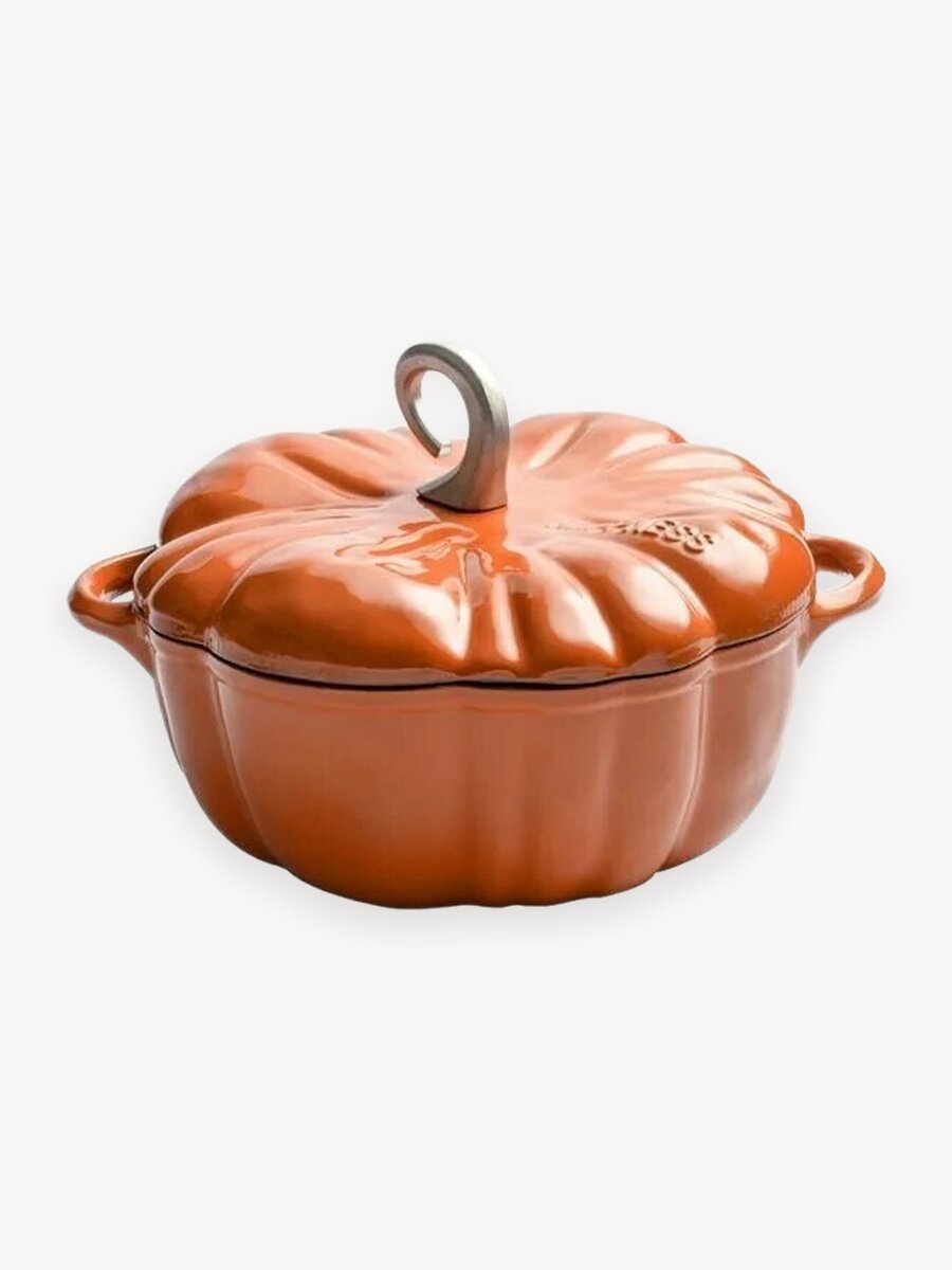 Эмалированная кастрюля в форме тыквы, многофункциональная для супов и рагу, бытовая, 3,7 литра