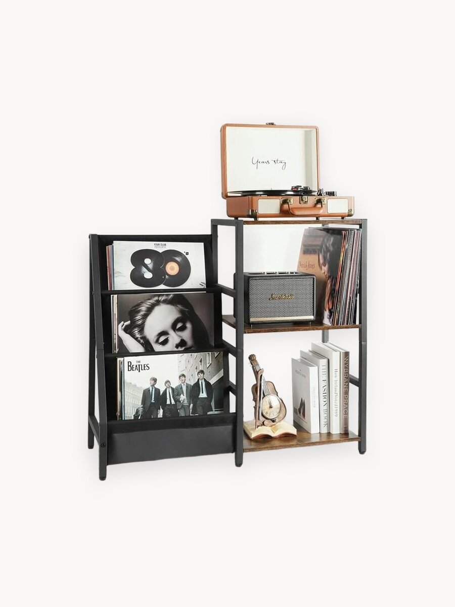 Подставка для виниловых пластинок 84х30х74cm тумба и стеллаж для винилового проигрывателя Мебель для пластинок