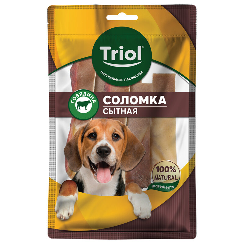 Лакомство для собак "Соломка говяжья сытная", 40 гр, Triol LOCAL FOOD