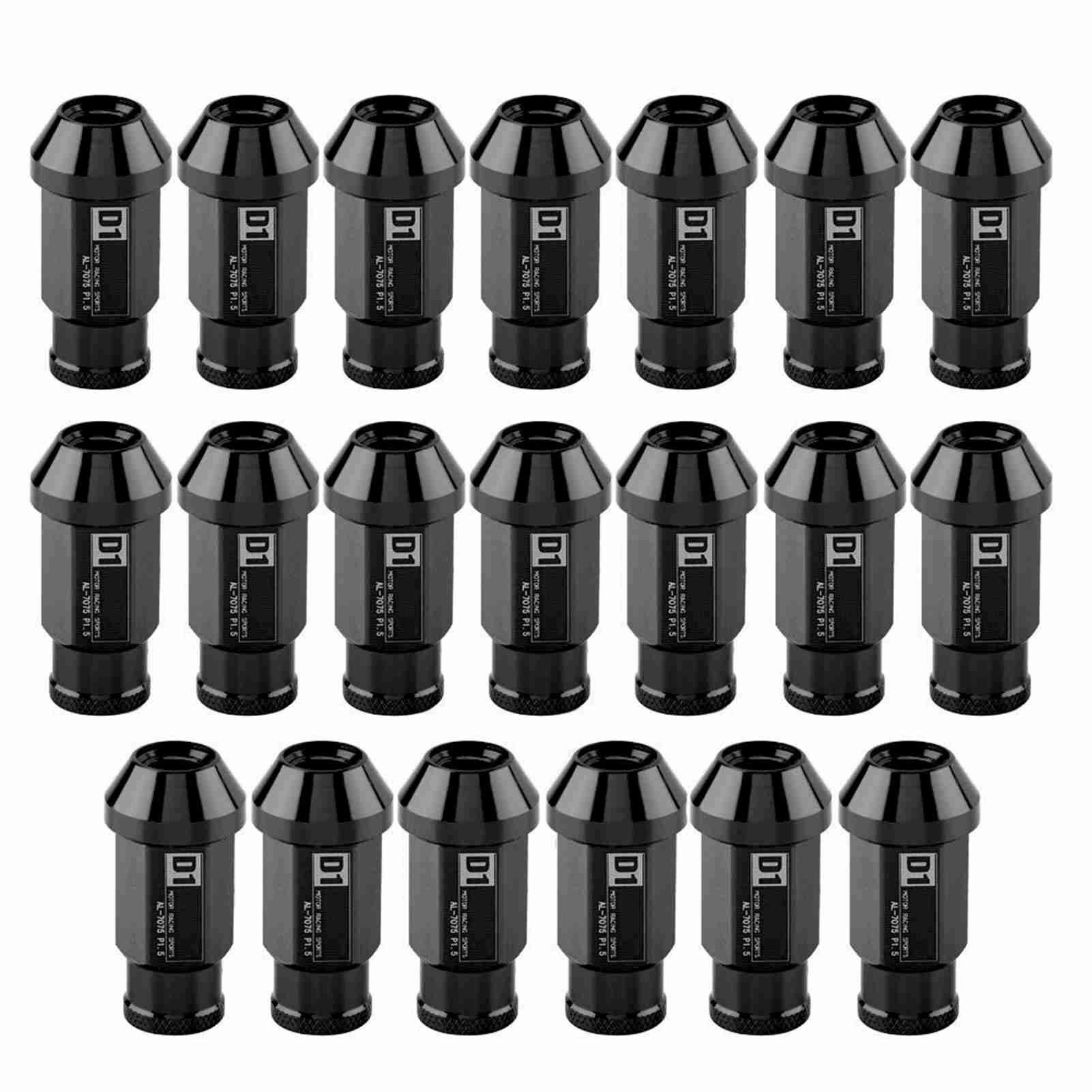 Гайки для колеса, алюминиевые, M12x1.5, черные, легкие, для гонок