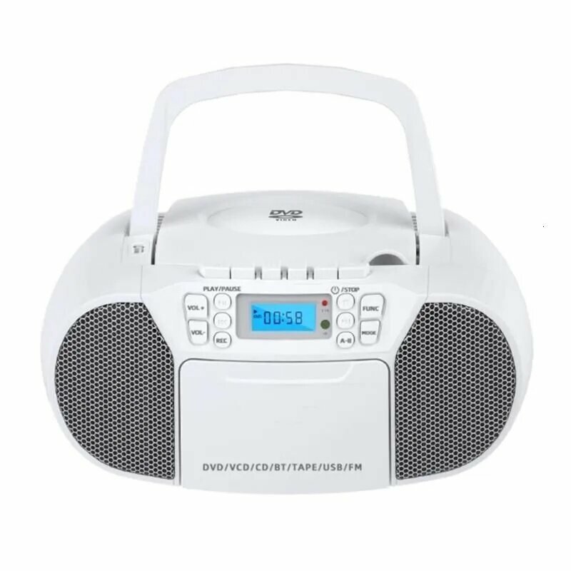 Многофункциональный плеер для DVD, CD с Bluetooth, кассетной декой, FM радио, USB и LCD дисплеем
