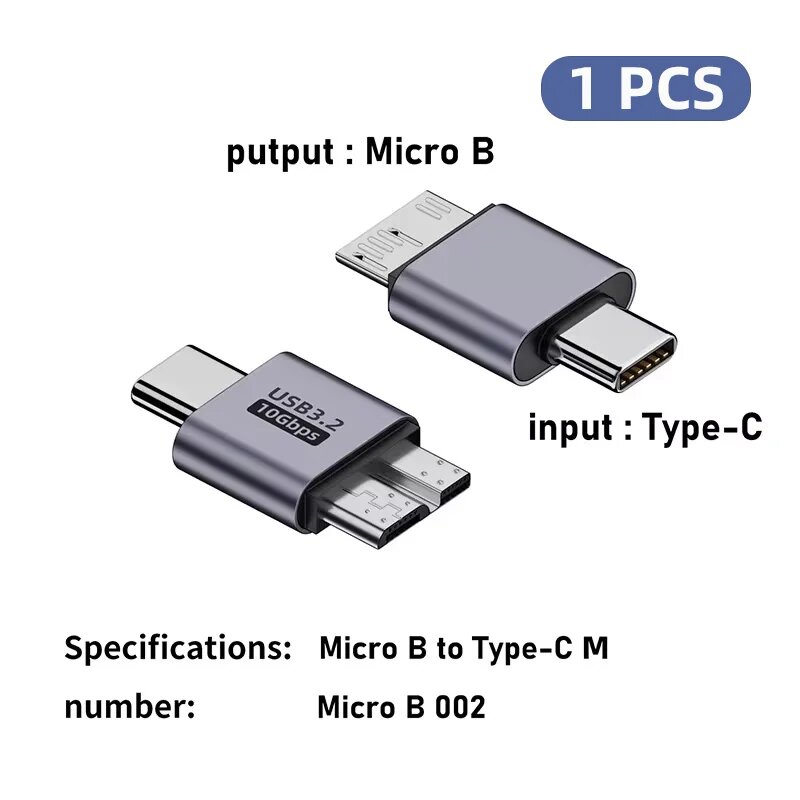 Переходник Micro B USB C 3.0 «папа» на «мама» типа C Разъем USB3.0 Micro B для внешнего жесткого диска Кабель-адаптер HDD
