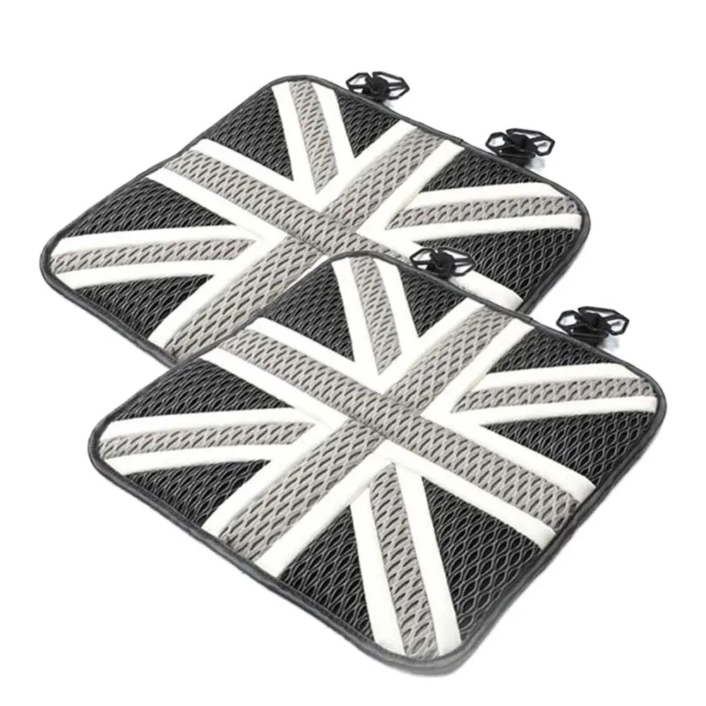 2 шт, накидки для автомобильных сидений, из ледяного шелка, Gray Union Jack