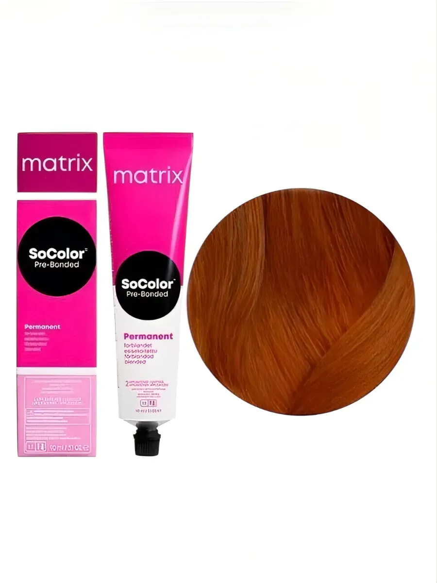 Краска для волос Matrix SoColor Pre-Bonded, Перманентная с бондером, 6С (6.4)